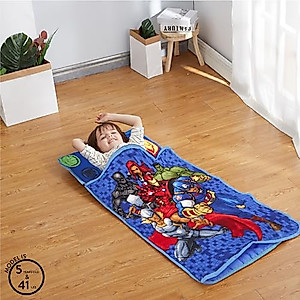 Paw Patrol Super Soft Plush Toddler Quilted Nap Mat with Built in Blanket and Pillow, 20" Wx46 L