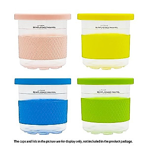 CXQ Replacement Silicone Sleeves, Compatible with Container of Ninja Creami Ice Cream Maker, Model: NC301, NC300, NC299AMZ Series. (Pink/Yellow/Blue/Green)