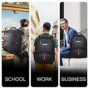 Laptop Backpack for Men, Extra Large Backpack, Travel Backpack Airline Approved Carry On Backpack 50L, Water Resistant Business College School Bookbag Work Bag Fits 17 Inch Laptops Gifts for Men Women