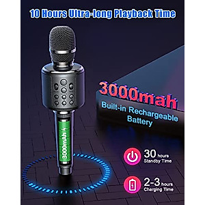 XZL Bluetooth Karaoke Microphone for Kids & Adults, Wireless Rechargeable Mic with Built-in Stereo Speaker, Echo｜Duet Mode｜Recording｜Music Playback, Premium Leather Handle, Portable Storage Case