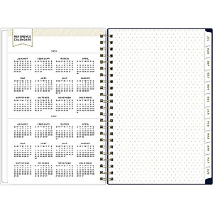 Blue Sky Day Designer for 2023-2024 Academic Year Weekly and Monthly Planner, 5' x 8', Flexible Cover, Wirebound, Peyton Navy (107927-A24)