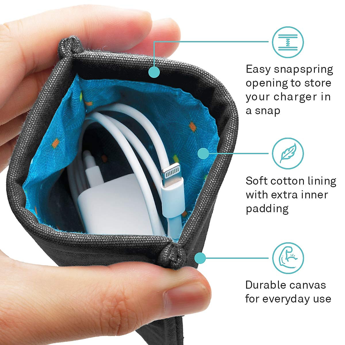 UT Wire Pocket Pouch Kit - Comes with 1 Charger & 1 Earbud Case - (Black)