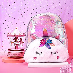 PinkSheep Mini Backpack for Kids Girls, Toddler Bag Backpacks, Cute Unicorn Lightweight Preschool for Kindergarten 3-10 Years Old Girl
