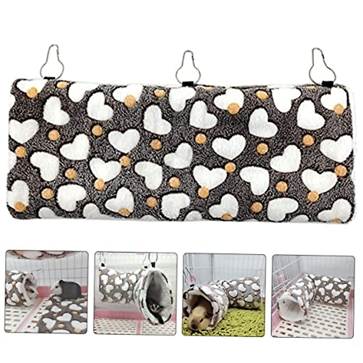 Mipcase Sleeping Accessories Grey Hideaway Chinchilla Squirrel Winter Bed Sugar Ferret Snuggle Hamster Warm Small Tunnel Cage Pet Animals African Hammock Cockatoos with Guinea Pig Nest