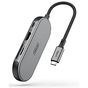 USB C Hub, SAILLIN 7 in 1 USB C Multiport Adapter, Aluminum USB C Dongle with 3 USB 3.0 Ports, 4K HDMI, SD/TF Card Reader, 100W Power Delivery Compatible with MacBook Pro, MacBook Air, iPad Pro, XPS