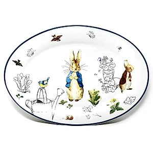 Designware Easter Peter & Benjamin Rabbit Heavy Porcelain China Platter (9.5 Inches X 13.75 Inches)