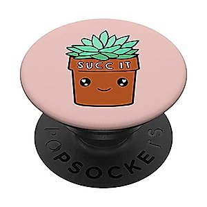 Succ It - Cute Succulent Plant Lovers Pun Gardening Theme PopSockets PopGrip: Swappable Grip for Phones & Tablets