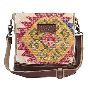 Myra Bag Sober Love Shoulder Bag Upcycled Canvas, Leather & Rug S-2217