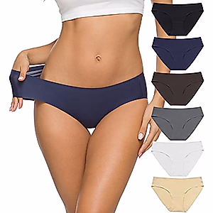 Altheanray Women’s Seamless Underwear No Show Panties Soft Stretch Bikini Underwears 6 Pack(3081M-color12)