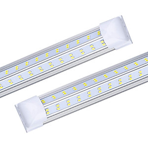 BSK.BESTKA 25 Pack 4FT LED Shop Light, 75W Integrated LED Tube Light,9000LM,6000K, Double Sided 4 Rows V Shape 270 Degree Lighting LED Bulbs for Garage Warehouse Workshop,Plug and Play,Linkable