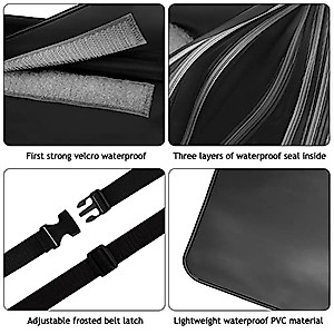 Hatisan Waterproof Pouch with Waist Strap, Waterproof Fanny Pack Keep Phone Valuables Safe and Dry Beach Accessories for Vacation Boating Swimming Snorkeling Kayaking Pool(2 Pack,Black)