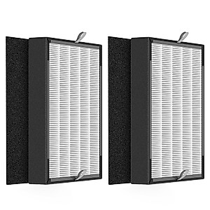 GoKBNY 2-Pack 45i and Flex True HEPA Replacement Filter Compatible with A len BreatheSmart Flex and 45i Purifiers, 2×2-in-1 H13 True HEPA Filters + 2×Carbon Pre-Filters