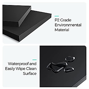 LINSY HOME Farmhouse Coffee Table with Storage, Wood Coffee Table for Living Room, Open Display Area and Storage Drawers with Metal Handles, Chic Style with Curved Base, Black