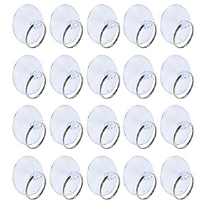 MY MIRONEY 1.38" Diameter Suction Cup with Rings Clear Suction Cup Sucker Pack of 20