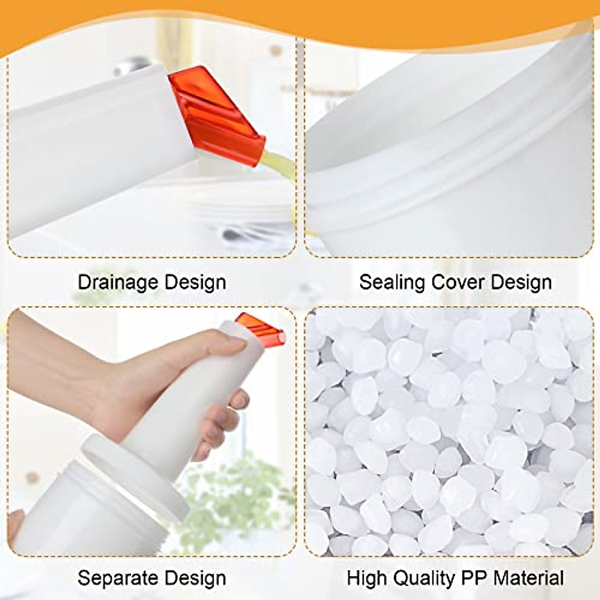 6 Sets Fruit Juice Pour Bottles with 8 Pieces Tapered Spout Bottle Pourers 50.73 oz 33.82 oz 16.91 oz Multi Color Juice Container Plastic Bartender Accessories for Juice Drink Wine Bar Store Supplies