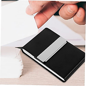 STOBOK 2pcs Business Card Holder Pu Name Card Holder Business Card Organizer Id Card Case Name Card Holders Women's Leather Wallet Cards Bags for Travel Metal Outdoor Man Decorations