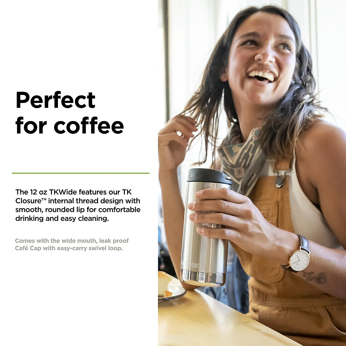 Klean Kanteen 12oz TKWide Insulated Water Bottle with Twist Cap - Brushed Stainless