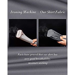 J.VER Men's Casual Long Sleeve Stretch Dress Shirt Wrinkle-Free Regular Fit Button Down Shirts Grey Medium