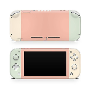 Tacky Design Classic Solid Color Decal Skin Compatible with Nintendo Switch Lite Skin Wrap, Orange Color Blocking Skin for Nintendo Switch Lite Stickers, Premium Vinyl 3M Full Wrap Cover Decal.