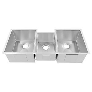 ZLINE 45" Breckenridge Undermount Triple Bowl Stainless Steel Kitchen Sink with Bottom Grid and Accessories (SLT-45)