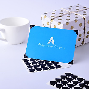 360 Count Self-Adhesive Acid Free Photo Corners for Scrapbooks Memory Books (Gold-Black-Kraft)