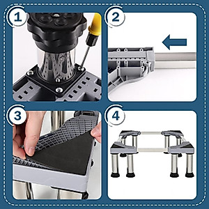 COZMAX Adjustable Washing Machine Base Washer Dryer Pedestals 28" Wide Universal Fit 800lbs Capacity Pedestal for Washing Machine Dryers Refrigerator Fridge Stand Universal Stand Base,White8Foot-25cm