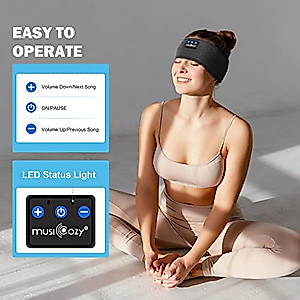 MUSICOZY Sleep Headphones, Bluetooth Headband Unique Gifts for Men Women, Ultra Soft Sleeping Headphones Wireless Music Headband Headphones for Yoga Sports Side Sleep Cool Tech Gadgets Gifts, 2 Packs