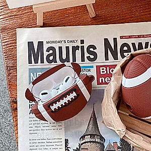 Compatible with Airpods 1/2 Case Silicone, Cute Cartoon 3D Cool Air pods Design Cover, Funny Cases for Kids Girls Teens Boys Character Skin Keychain Airpod (Football)