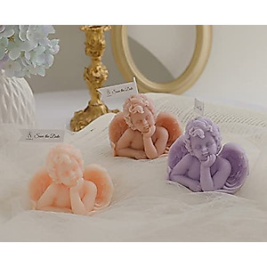 Angel Shaped Scented Candle,150G Aroma Soy Wax Decorative Candle,Handmade Aesthetic Candle for Table Photo Prop Birthday Gift,Prefect for Meditation Stress Relief Mood Boosting Bath Yoga