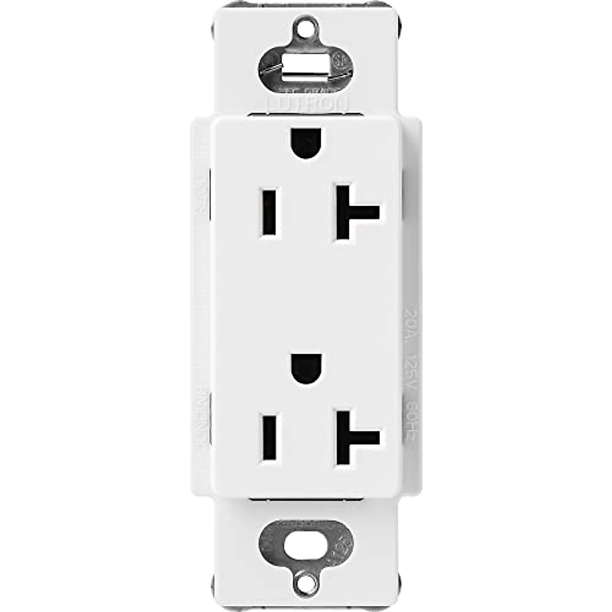 Lutron SCR-20-SW Satin Colors 20-Amp Receptacle, Snow