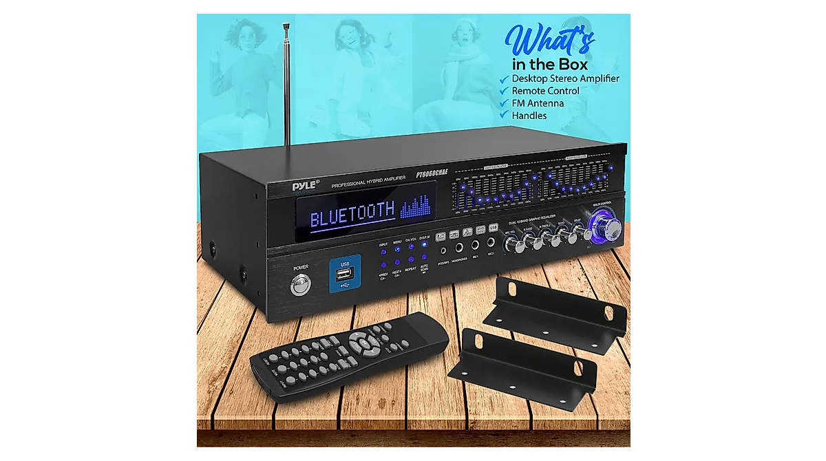 Pyle 6-Channel Bluetooth Hybrid Home Amplifier - 2000W Audio Rack Mount ...