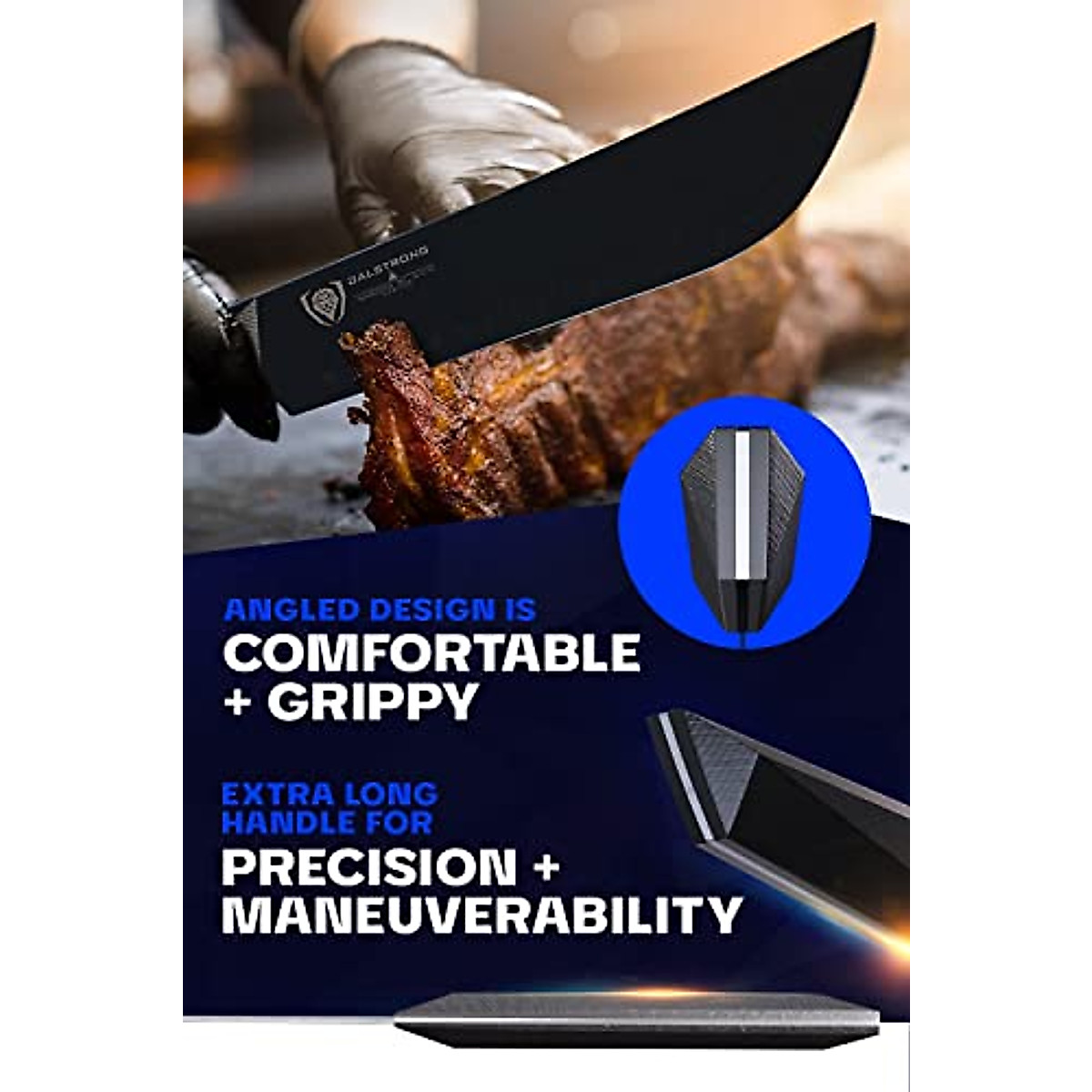 Dalstrong Bull-Nose Butcher Knife - 10 inch - Shadow Black Series - Black Titanium Nitride Coated - High Carbon 7CR17MOV-X Vacuum Treated Steel - Breaking Kitchen Knife - Sheath - NSF Certified