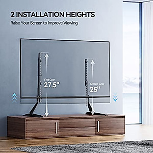 PERLESMITH Universal Table Top TV Stand for 22 - 65 Inch Flat Screen, LCD TVs Premium Height Adjustable Leg Stand Holds up to 110lbs, VESA up to 800x500mm