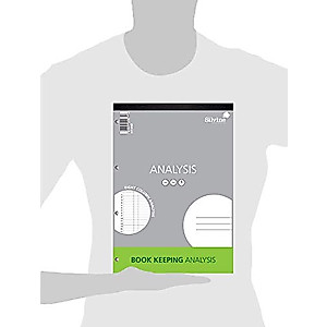 Silvine A4 Book Keeping Analysis Pad, 80 Pages Printed 'Analysis' 8 Columns - Ref A4A8,Grey