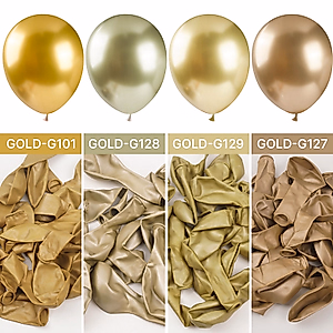 PartyWoo Metallic Gold Balloons, 120 pcs 5 Inch Gold Metallic Balloons, Gold Balloons for Balloon Garland or Balloon Arch as Party Decorations, Birthday Decorations, Baby Shower Decorations, Gold-G101