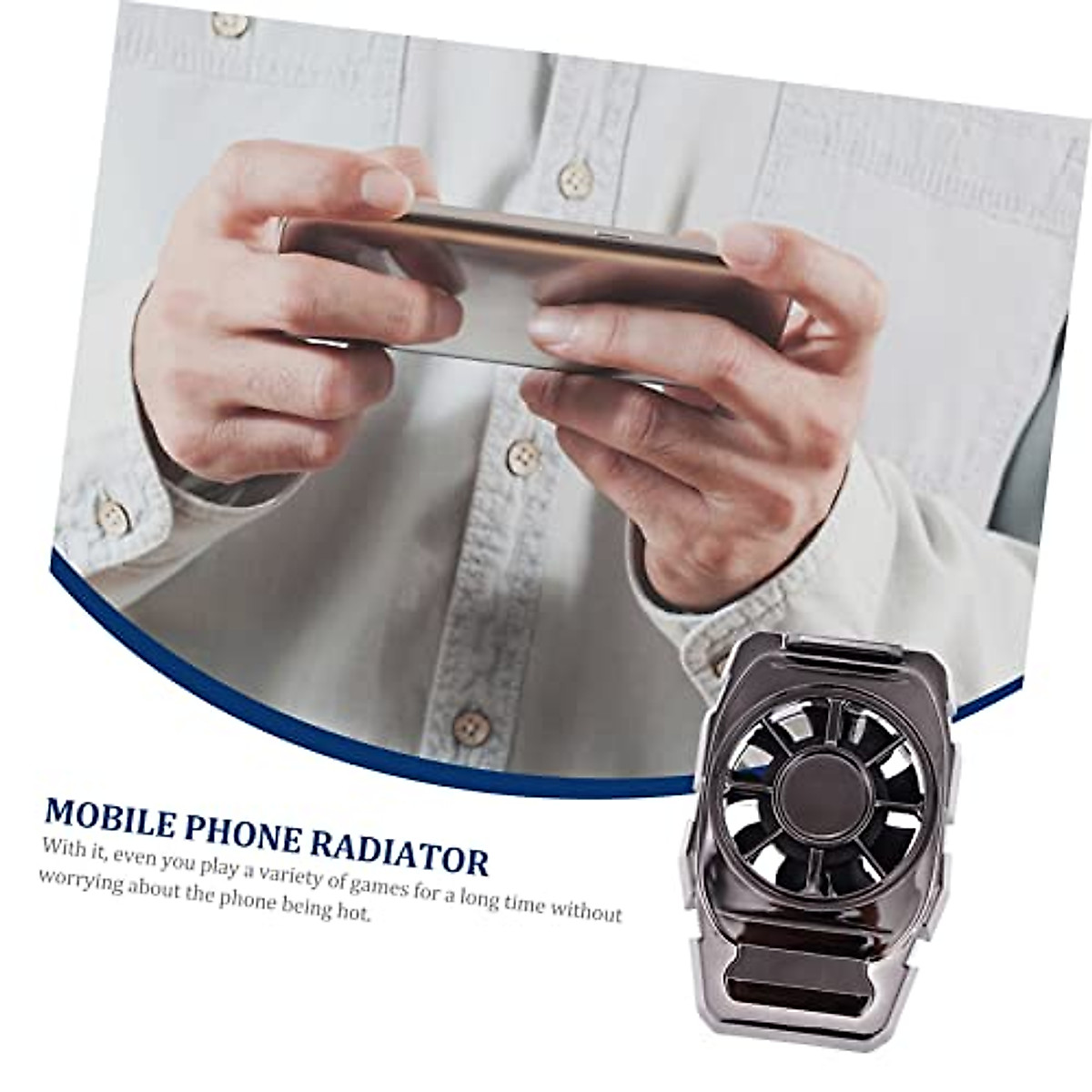 WOONEKY Radiator Reduction Cooling Practical Noise for Cellphone Live Cooler Streaming Portable Game Device Cretaive Outdoor Gaming Fan Professional Mini Smartphone Handle Cell Phone