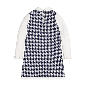 Hope & Henry Girls' Long Sleeve French Blocked Peter Pan Collar Sweater Dress