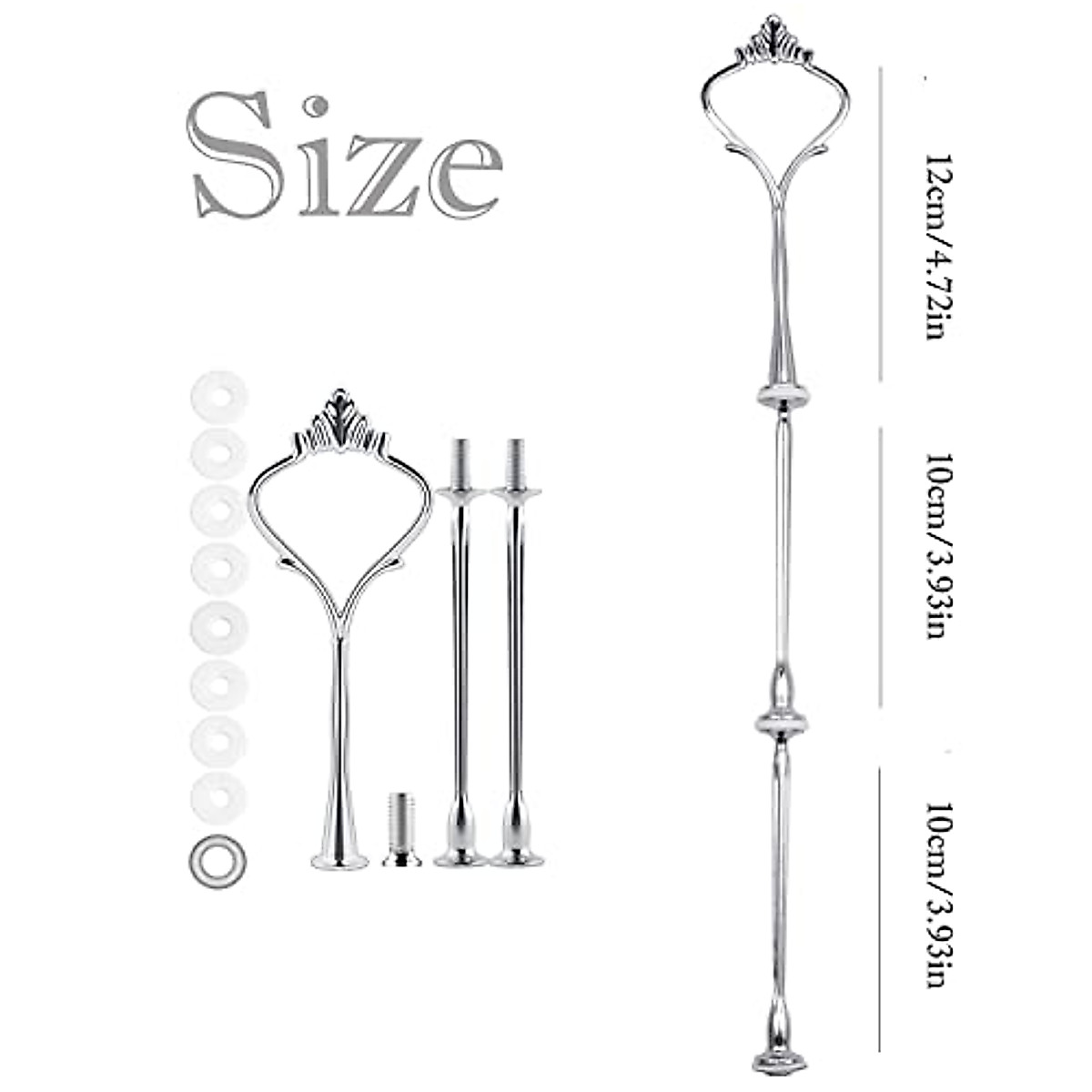 6 Sets Cake Tray Stand Handle, BetterJonny 3 Tier Cake Stand Fittings Hardware Holder for Wedding and Party Making Resin Cupcake Dessert Platter Stand