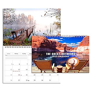 2025 Spiral-bound Wall Calendar (The Great Outdoors) - 12 Months Desktop/Wall Calendar/Planner