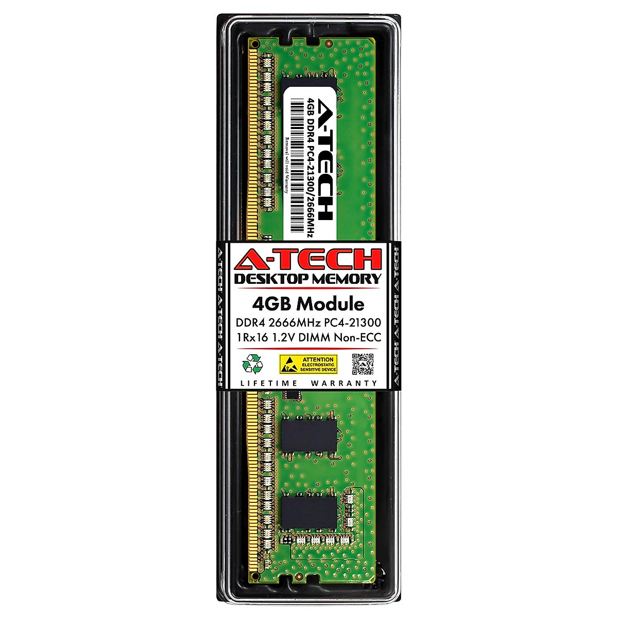 A-Tech 4GB RAM Replacement for Kingston ACR26D4U9S1KA-4 | DDR4 2666MHz PC4-21300 UDIMM Non-ECC 1Rx16 1.2V 288-Pin Memory Module