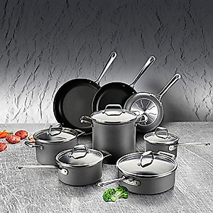 All in One Pan 13 Piece Induction Cookware Set, Non Stick Pots and Pans Sets,Dishwasher Safe Oven Safe, Black