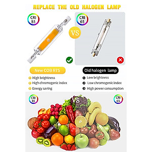 TOWBEBER R7s LED Bulb 78mm, 10W Double Ended J Base T3 LED Replacement for Halogen Light Bulbs 100W, Sapphire Epistar 3rd Generation 1000lm COB LED 3000K Warm White Light CRI 85 (3PCS)