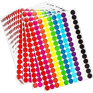Boao Round Dot Stickers 3/4 Inch Diameter Circle Dot Labels Multicolor (2800 Pieces)