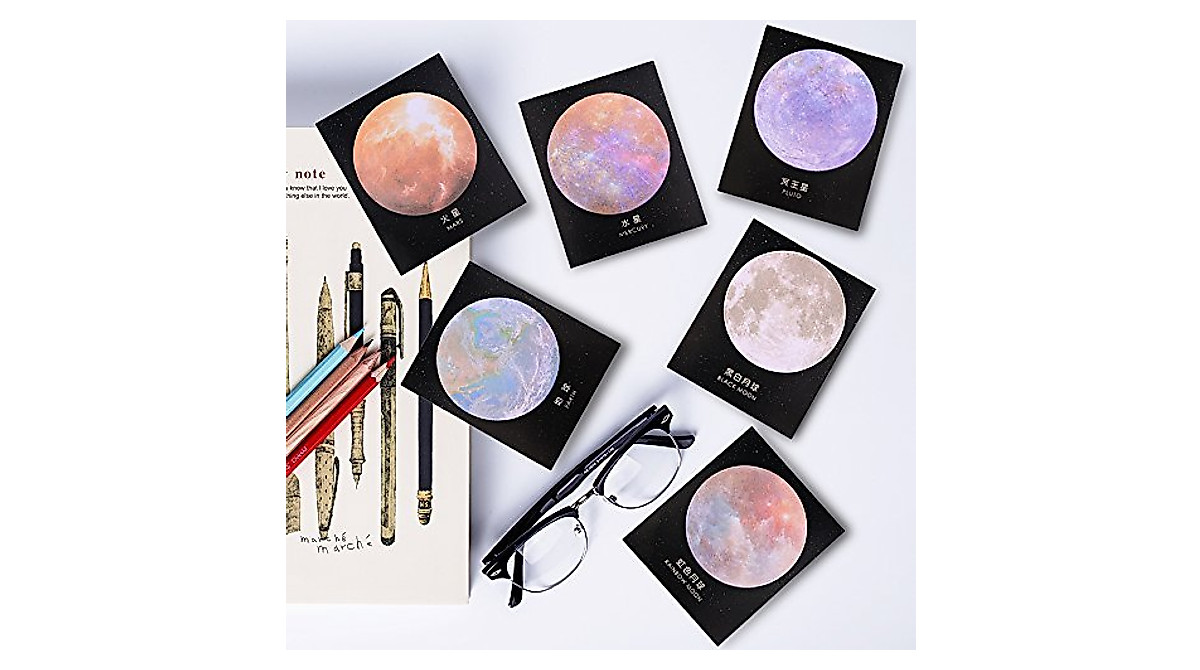 GTHER Planet Sticky Notes - Cute & Functional 6-Pack