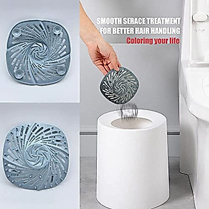 Shower Drain Hair Catcher, 2 Pack Silicone Hair Strainer for Bathtub, Bathroom Hair Stopper Drain Cover, Suitable for Bathroom, Laundry, Bathtub, Kitchen(White &Blue )