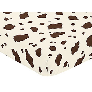 Wild West Cowboy Fitted Crib Sheet for Baby and Toddler Bedding Sets by Sweet Jojo Designs - Cow Print