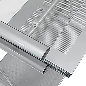 Calico Designs 50101 L-Shaped Computer Cart with Clear Glass, Silver