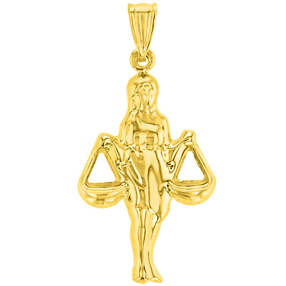 Jewelry America High Polish 14k Yellow Gold 3D Libra Zodiac Sign Charm Balance Scale Pendant