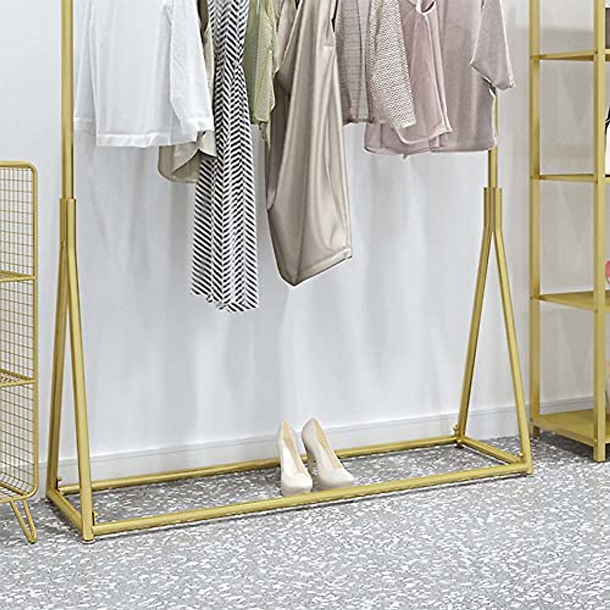 NEOCHY Clothing Display Racks, Iron Heavy-Duty Hangers, Open Child Clothing Store Display Racks/Golden/100X40X150Cm