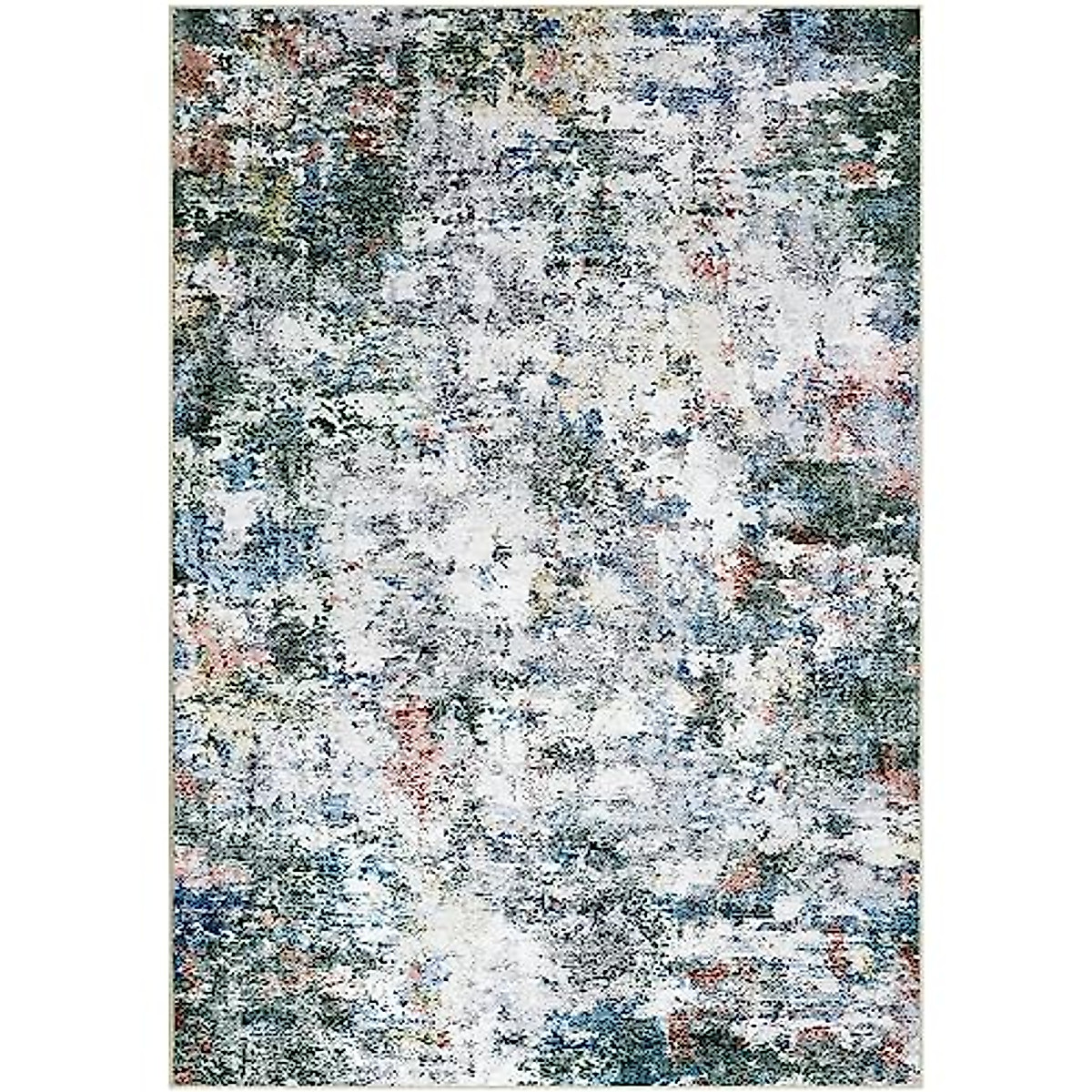 Miukiki 8x10 Area Rugs, Modern Abstract Washable Rug for Living Room, Stain Resistant Non-Shedding Distressed Area Rug with Non Slip Backing for Bedroom (Multi, 8'x10')